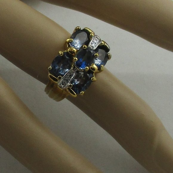 Technibond | Jewelry | Technibond 5stone Blue Topaz Ring | Poshmark